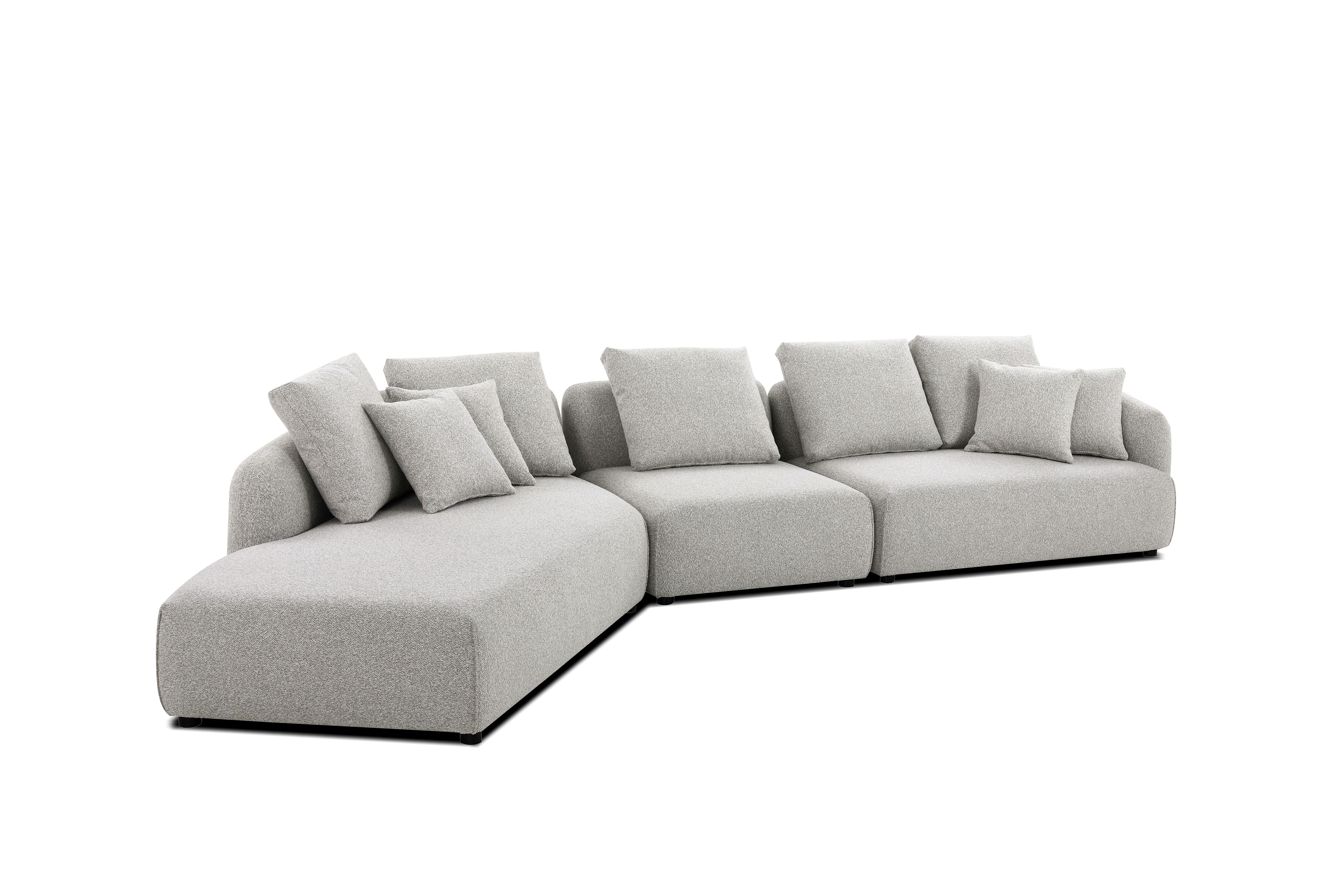 SABA Sectional with Chaise LSF in Oat Tweed – Mobital Group